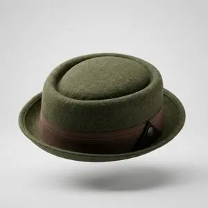 DASMARCA HATS Dasmarca Hats Quintin Moss Felt Oval Crown Porkpie Hat