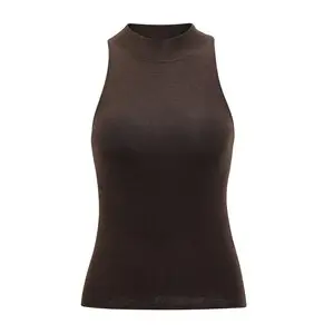 NUAJE NUAJE May Halterneck Wool And Silk Knit Tank - Brown