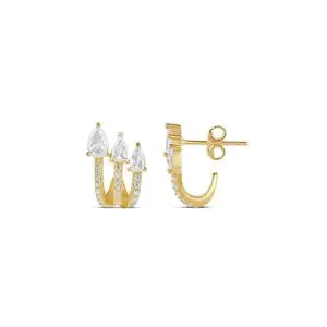 SHYMI Three Row Pave Wrap Earrings - Gold