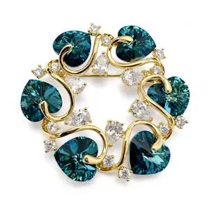 ANGEL BAROCCO Crystal Vine Brooch - Blue