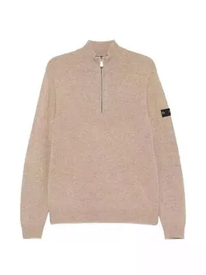 Peuterey Trebe Half-zip Logo-patch Sweater - Neutrals