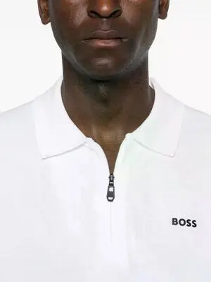 BOSS Ever-x Zip-fastening Logo-print Polo Shirt