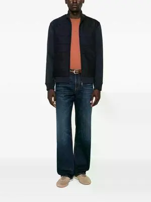 FAY Quilted-panel Zip-up Sweater