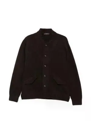 ZANONE Button-up Rib-trimmed Cardigan - Brown