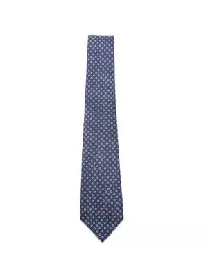 Kiton Geometric-pattern Tie - Blue