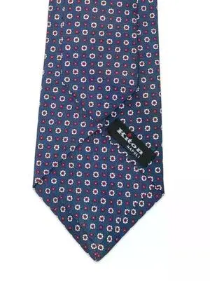 Kiton Geometric-pattern Tie - Blue