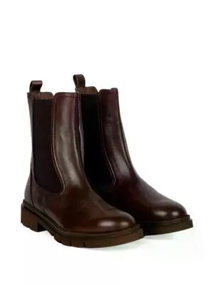 Status Elasticated-panel Leather Chelsea Boots - Brown