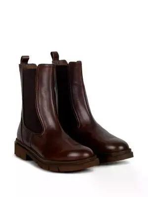 Status Elasticated-panel Leather Chelsea Boots - Brown