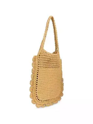 Ulla Johnson Marina Ruffled Raffia Shoulder Bag - Neutrals