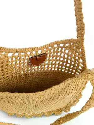Ulla Johnson Marina Ruffled Raffia Shoulder Bag - Neutrals