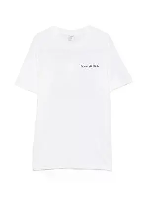 Sporty & Rich Logo-print Slogan-print T-shirt - White