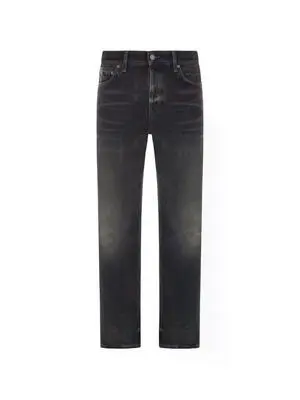 HAIKURE Faded-effect Straight-leg Jeans - Black