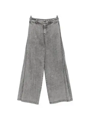 Patrizia Pepe Pleated Wide Leg Trousers - Grey
