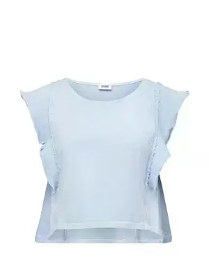 DRYKORN Ruffled Trim Tee - Blue