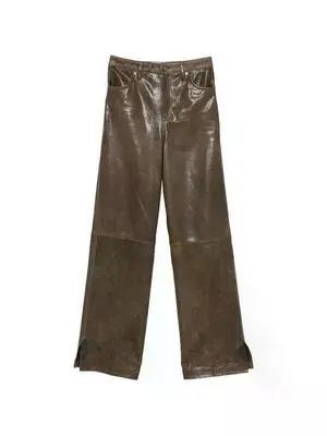 GOLDEN GOOSE Melany Leather Trousers - Green