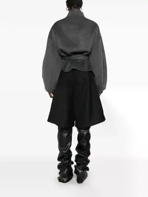 THE FRANKIE SHOP Belted Shawl-collar Coat - Grey