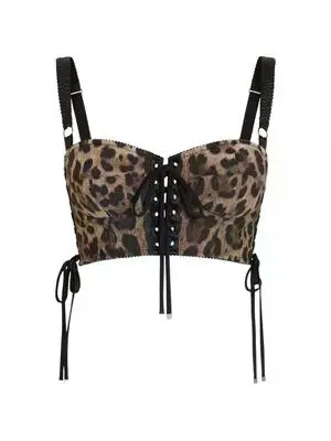 Dolce & Gabbana Leo-print Stretch Fabric Top