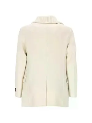 ON THE BUND Double-breasted Ribbed-collar Coat