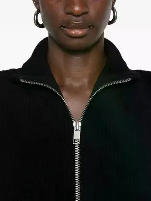 THE FRANKIE SHOP Ribbed-knit Zip-up Coat