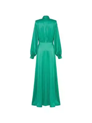 DANAME Tie-neck Long-sleeved Maxi Dress