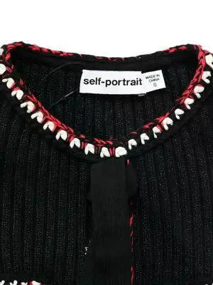 SELF-PORTRAIT Bow-detail Knit Midi Dress