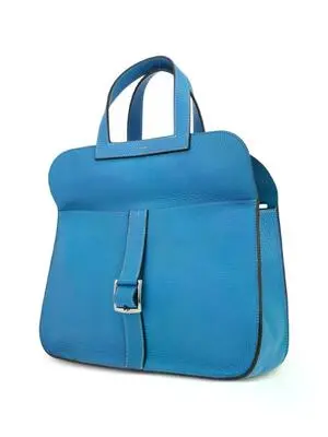 Hermès Halzan Buckled Two-way Handbag - Blue