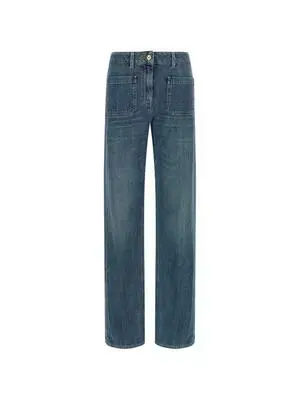 Elisabetta Franchi Logo-embroidered Patch-pocket Denim Jeans
