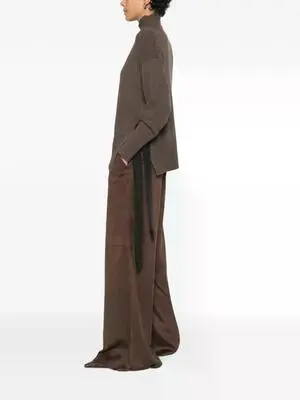 Marella Pietra Side-tie High-neck Sweater - Brown
