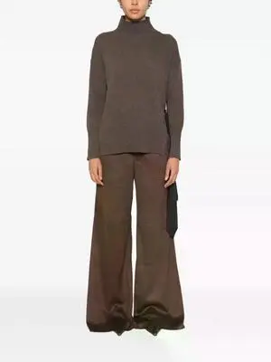 Marella Pietra Side-tie High-neck Sweater - Brown