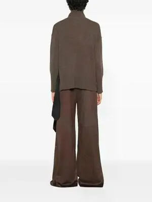Marella Pietra Side-tie High-neck Sweater - Brown