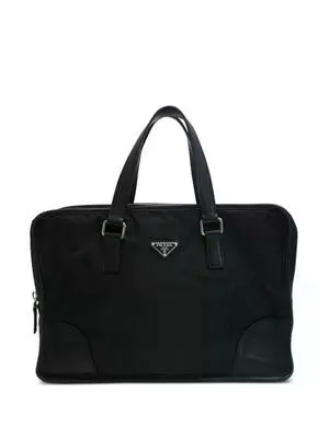 Prada Enameled Metal Triangle Briefcase