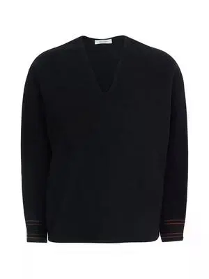 Max Mara Contrast-stitch V-neck Sweater