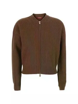 Max Mara Ribbed-knit Zip-up Cardigan