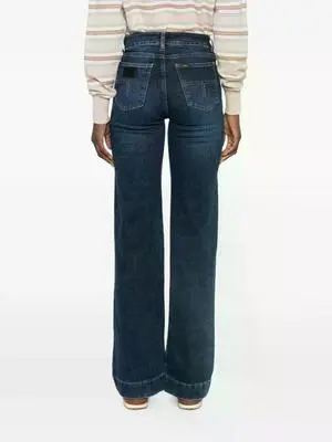 LOIS Logo-patch Wide-leg Jeans - Blue