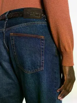 Etro Logo-patch Straight-leg Jeans