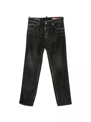 Dsquared2 Distressed Logo-patch Jeans - Black