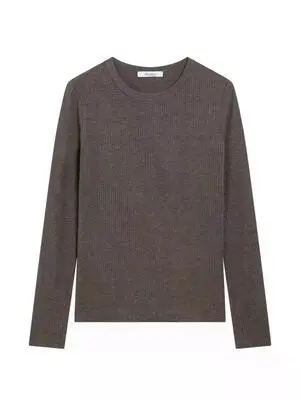 Max Mara Ribbed-knit Long-sleeve T-shirt - Brown