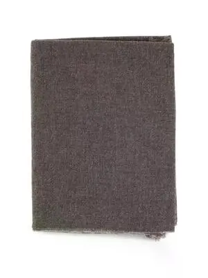 GRAN SASSO Fringed Metallic-thread Scarf - Brown