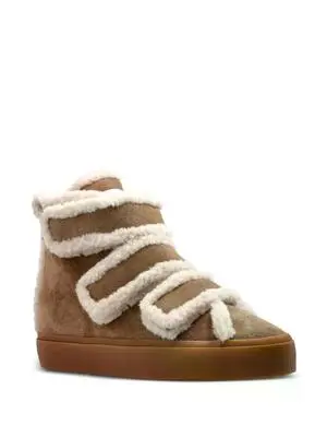 Inuikii Shearling Touch-strap Wedge Sneakers