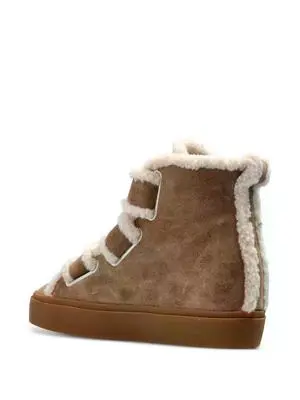 Inuikii Shearling Touch-strap Wedge Sneakers