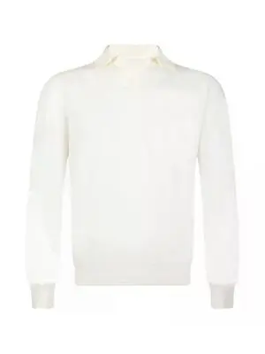 GRAN SASSO Fine-knit Polo-collar Sweater - White
