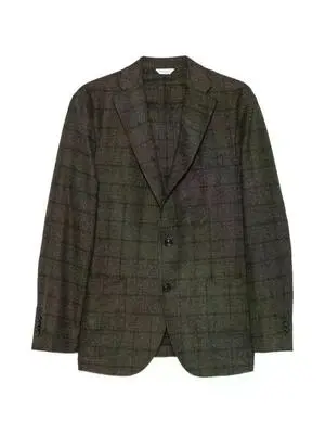 Boglioli Check-pattern Wool Jacket - Brown
