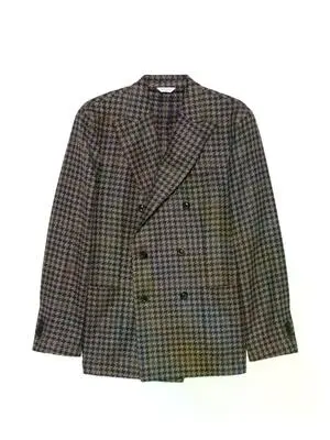 Boglioli Houndstooth Double-breasted Jacket - Brown