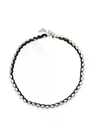 FORTE_FORTE Crystal-embellished Braided Necklace - Silver