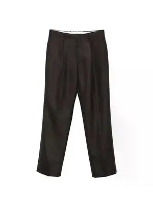 Incotex Pleated Straight-leg Trousers - Brown