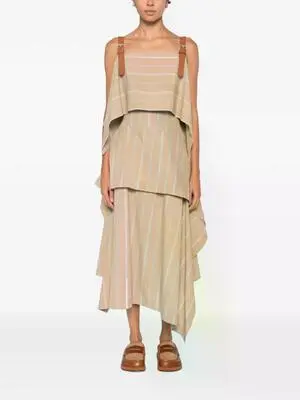 Moschino Striped Buckled-strap Maxi Dress