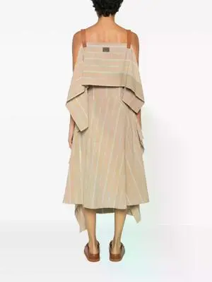Moschino Striped Buckled-strap Maxi Dress