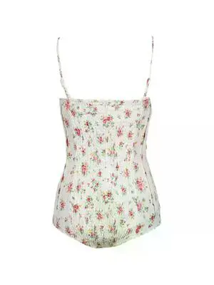 SHUSHU/TONG Floral-print Ruffled Bodysuit