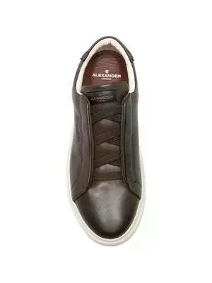 ALEXANDER SMITH Slip-on Logo-debossed Leather Sneakers