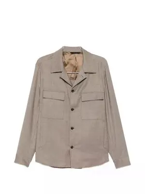 BRIGLIA 1949 John Flap-pocket Button-up Shirt Jacket - Neutrals
